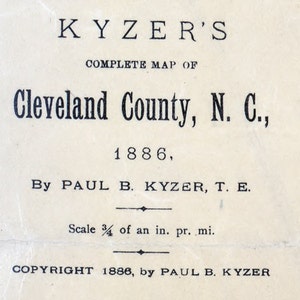 1886 Map of Cleveland County North Carolina - Etsy