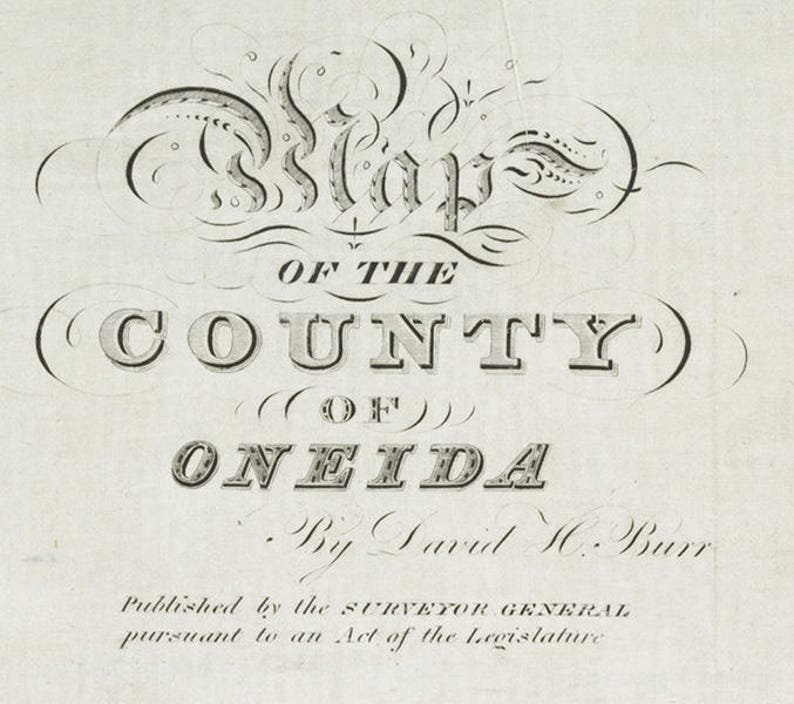 1829 Map of Oneida County New York - Etsy