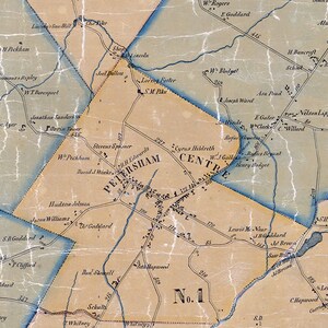 1855 Map of Petersham Massachussets - Etsy