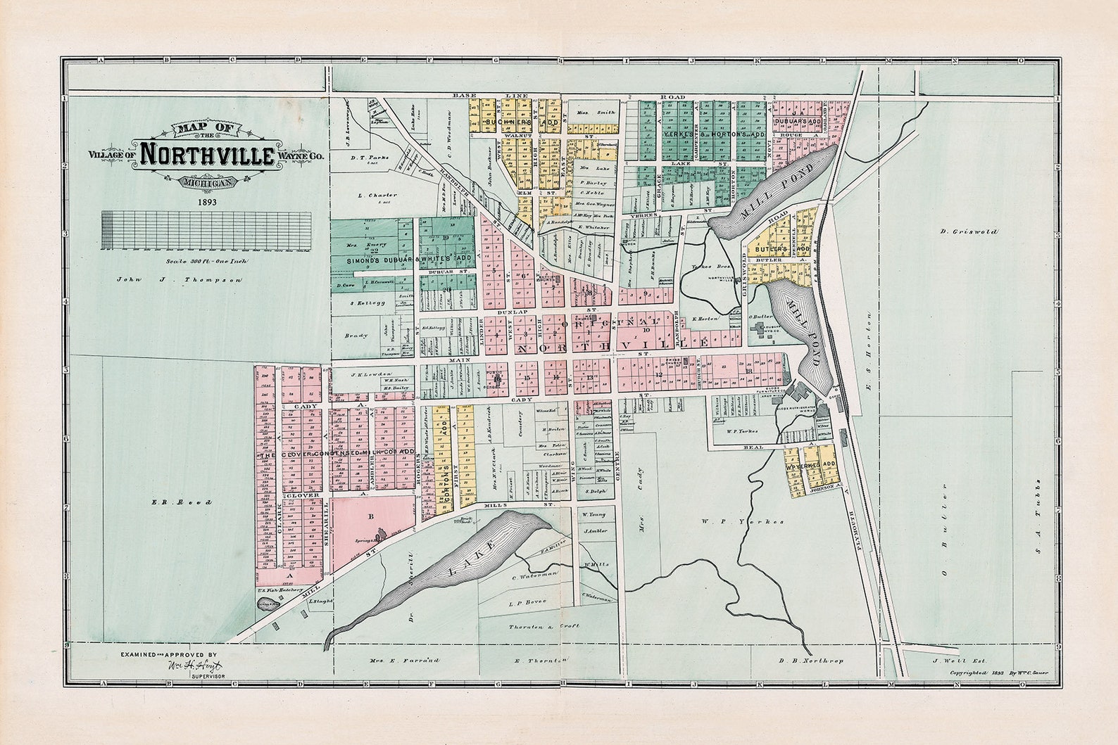 1893 Map of Northville Wayne County Michigan - Etsy