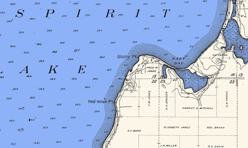 1916 Map of Spirit Lake Dickinson County Iowa - Etsy