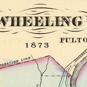 1873 Map of Wheeling West Virginia - Etsy