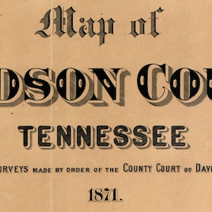 1871 Map of Davidson County Tennessee Nashville - Etsy