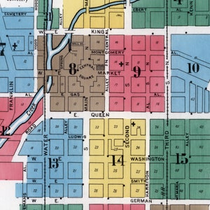 1904 Town Map of Chambersburg Franklin County Pennsylvania - Etsy