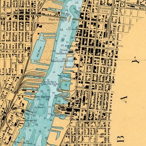 1908 Nautical Chart Saginaw River Bay City Michigan - Etsy