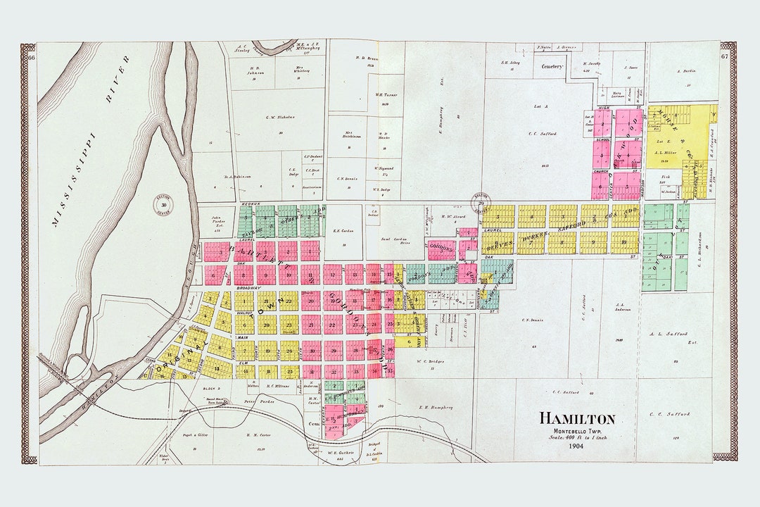 1904 Map of Hamilton Hancock County Illinois - Etsy