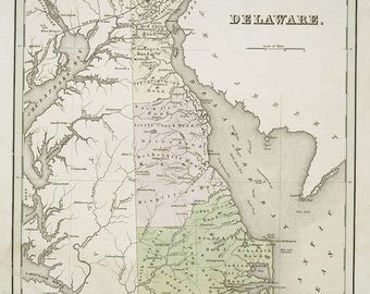 1776 Map of Delaware Bay and River | Etsy