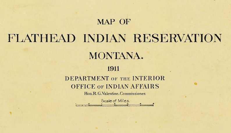 1911 Map of Flathead Indian Reservation Montana - Etsy