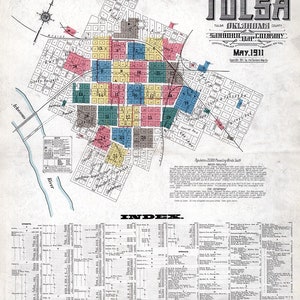 1911 Town Map of Tulsa Oklahoma - Etsy