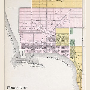 1901 Map of Frankfort Benzie County Michigan - Etsy