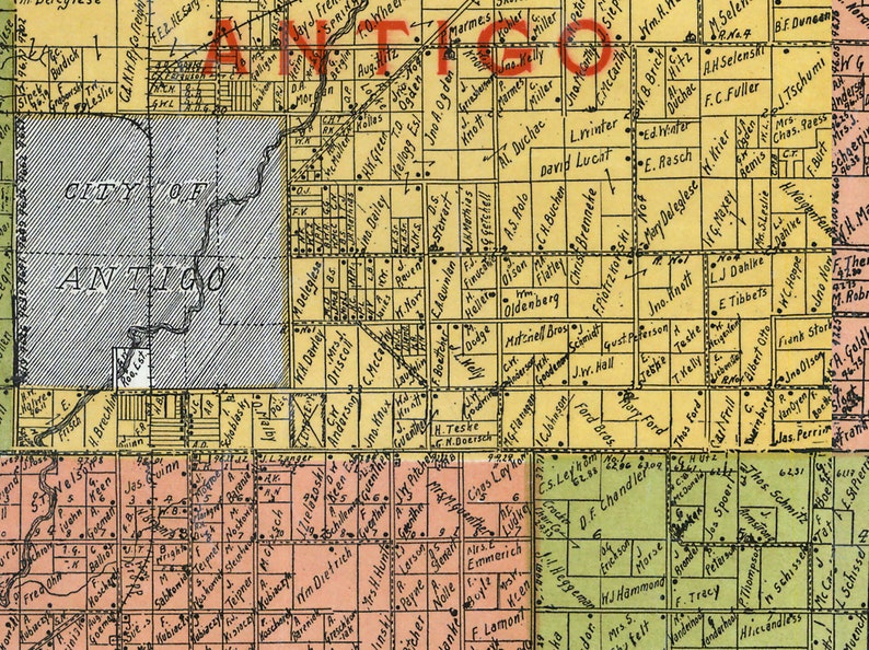 1908 Farm Line Map of Langlade County Wisconsin - Etsy