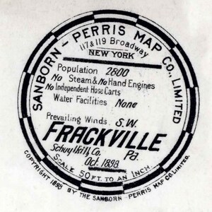 1898 Town Map of Frackville Schuylkill County Pennsylvania - Etsy