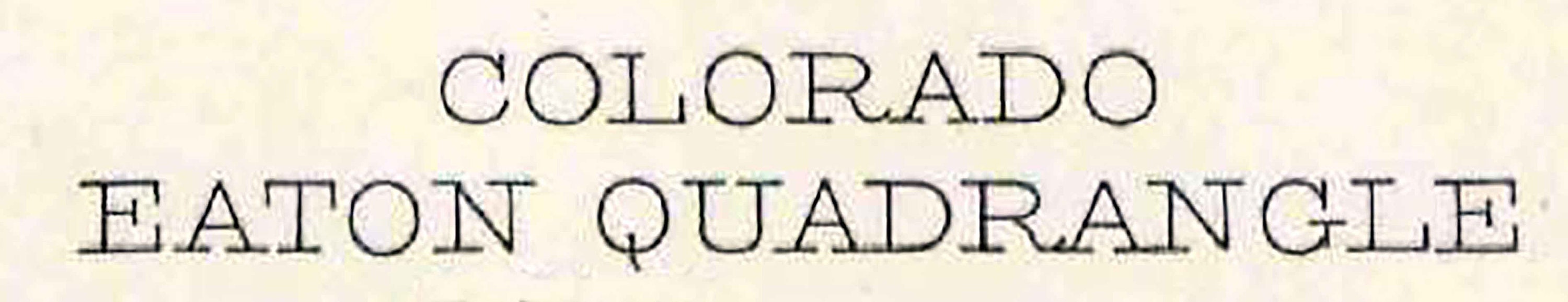 1908 Topo Map of Eaton Colorado - Etsy UK