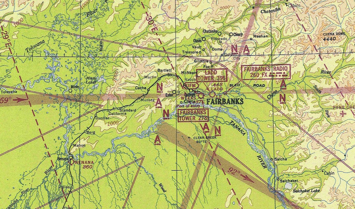 1942 Map of Fairbanks Region Alaska - Etsy