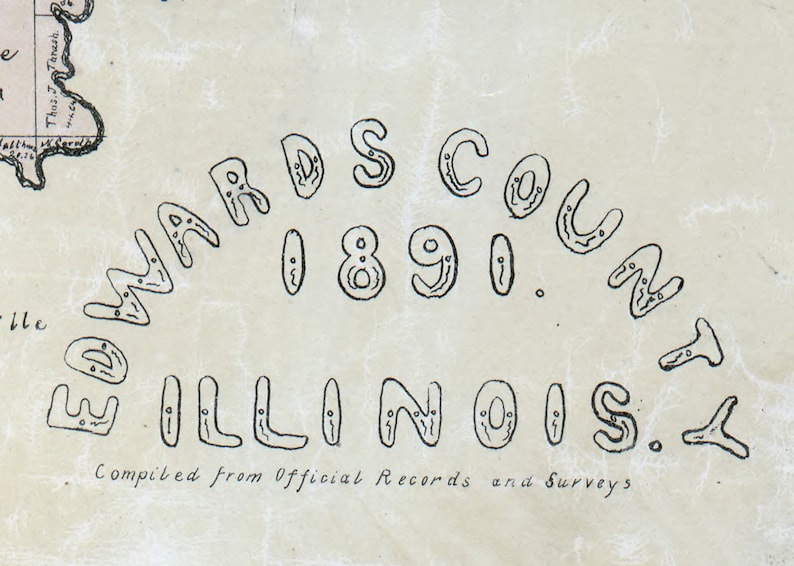 1891 Farm Line Map of Edwards County Illinois Albion - Etsy