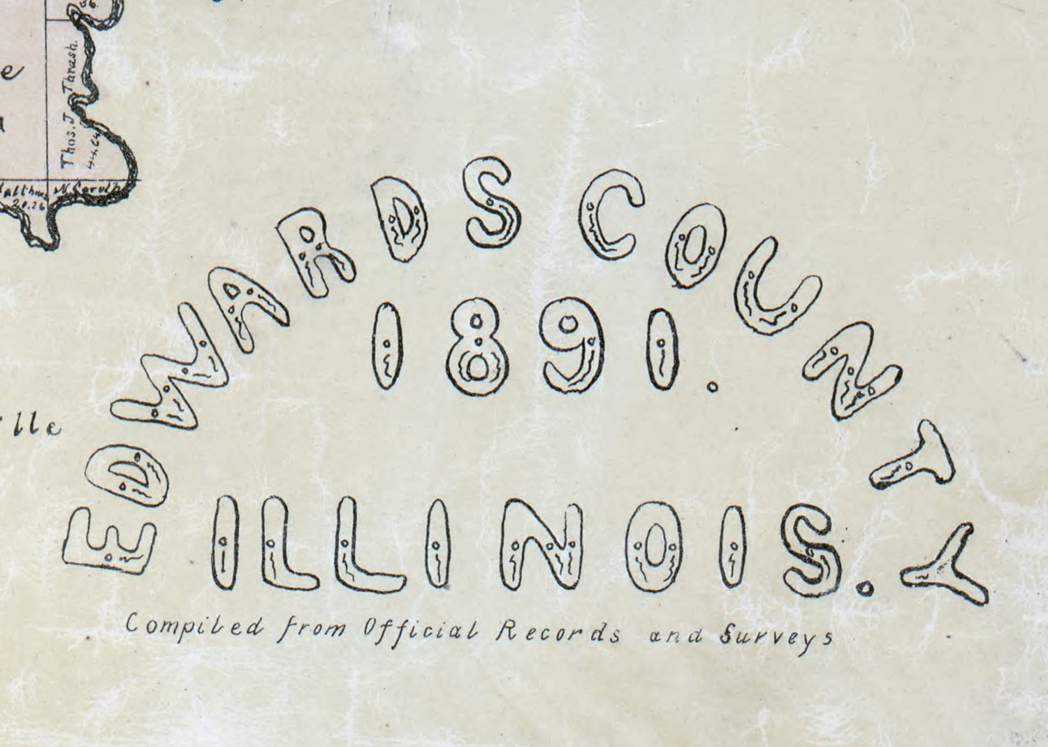 1891 Farm Line Map of Edwards County Illinois Albion - Etsy