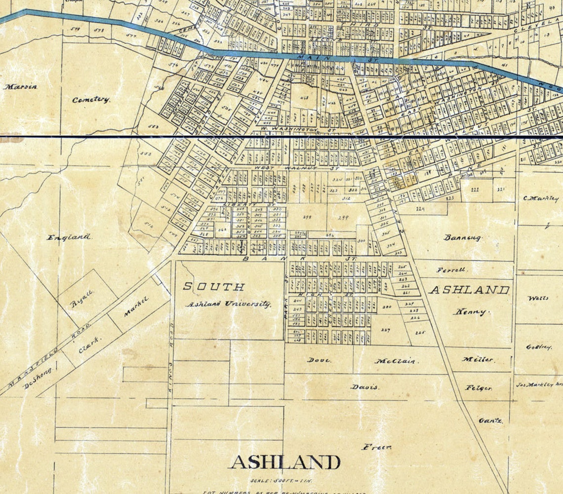 1897 Farm Line Map of Ashland County Ohio Loudenville Ashland | Etsy