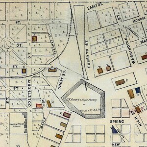 1864 Map of Macon Georgia - Etsy