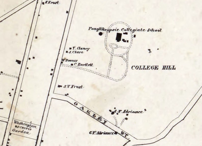1858 Town Map of Poughkeepsie Dutchess County New York - Etsy