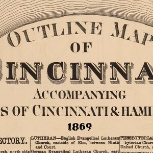1869 Map of Cincinnati Ohio - Etsy