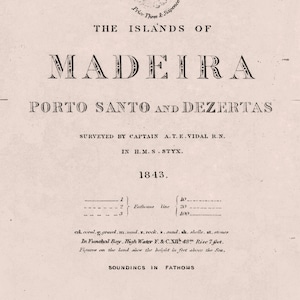 1843 Map of the Islands of Madeira Porto Santo and Dezertas - Etsy