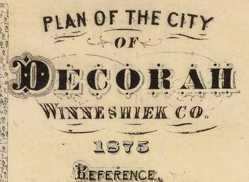 1875 Town Map of Decorah Winneshiek County Iowa - Etsy