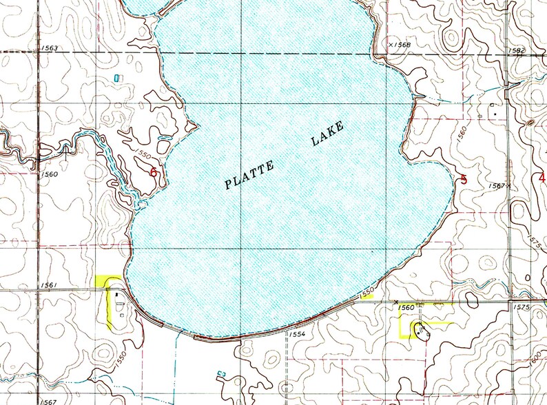 1979 Map of Platte Lake South Dakota - Etsy