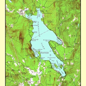 1965 Map of Newfound Lake New Hampshire - Etsy