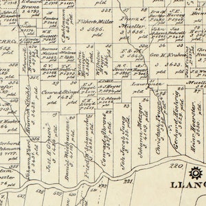 1890 Farm Line Map of Llano County Texas Landowners - Etsy