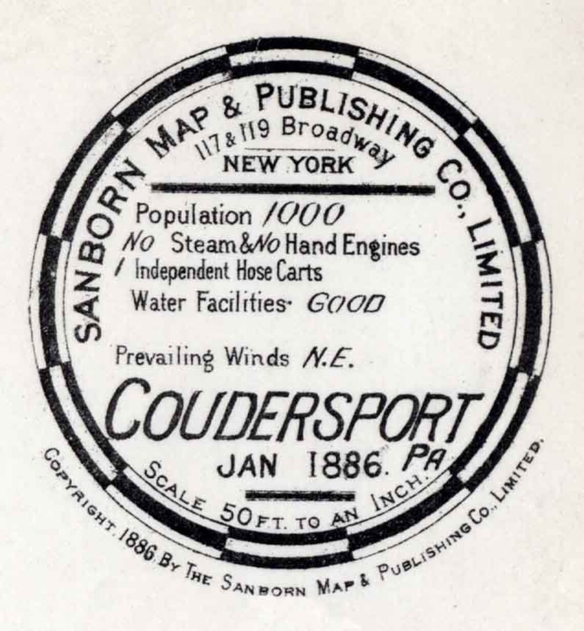 1886 Town Map of Coudersport Potter County Pennsylvania - Etsy