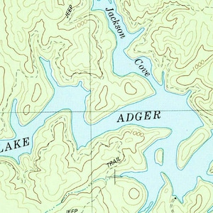 1990 Map of Lake Adger North Carolina - Etsy