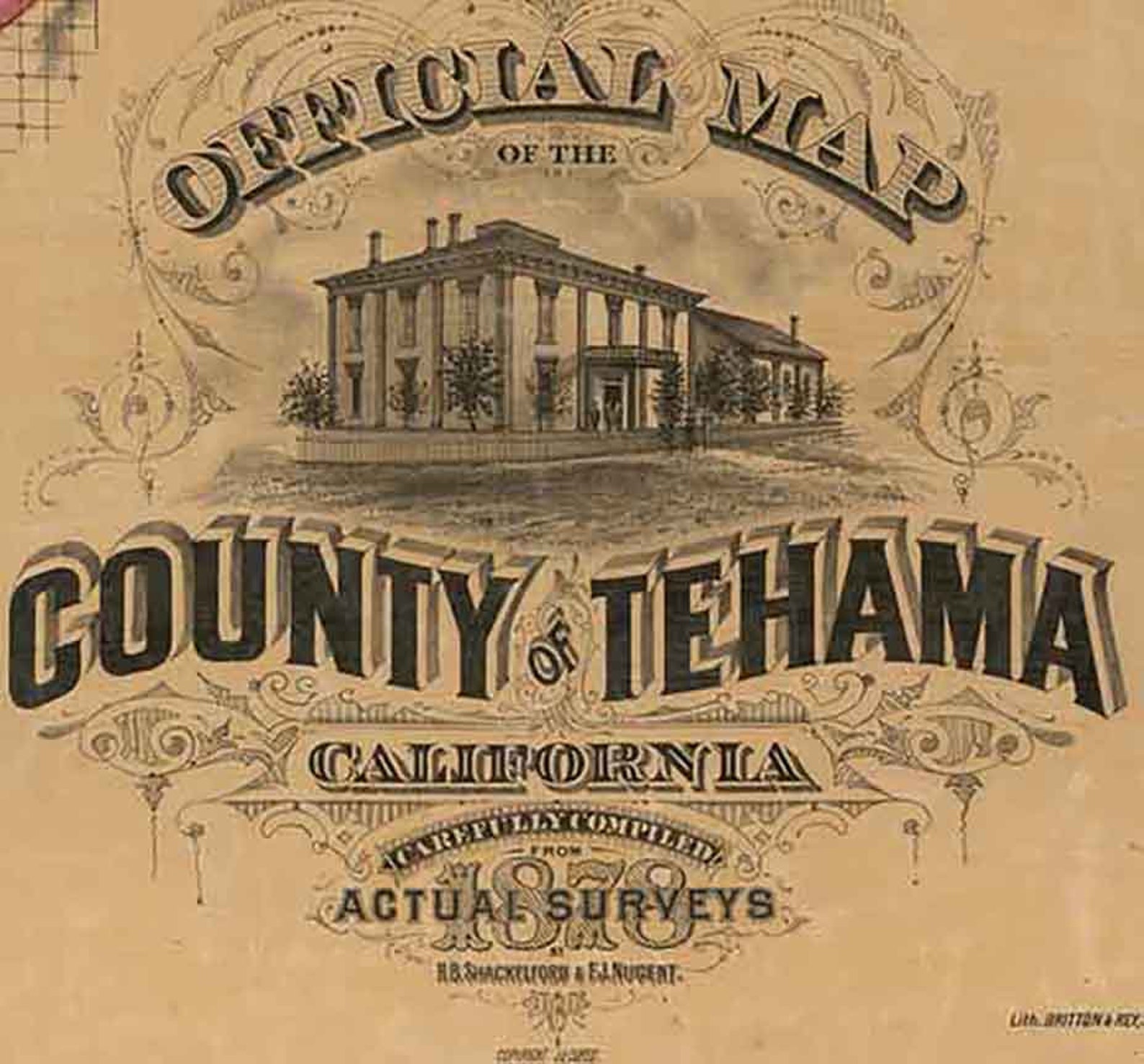 1878 Map of Tehama County California - Etsy