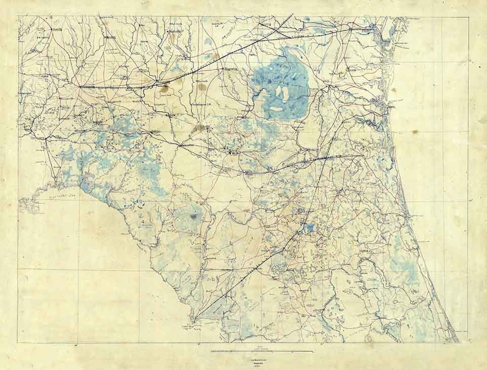 1864 Map of Northern Florida Jacksonville Saint Augustine - Etsy
