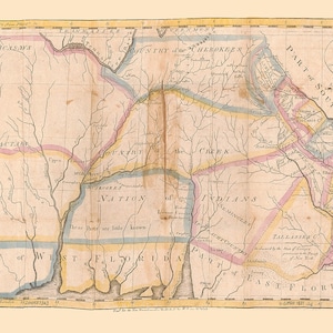 1831 Map of Southern Georgia Showing Indian Lands - Etsy