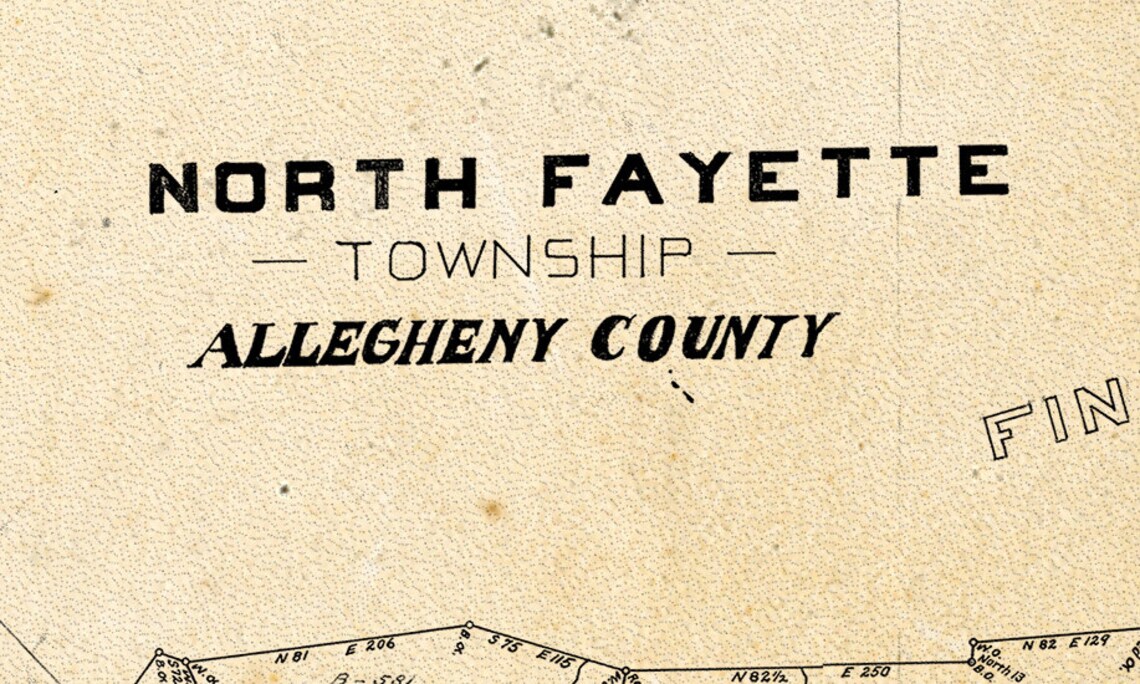 North Fayette Township Allegheny County Pennsylvania Warrantee Map - Etsy