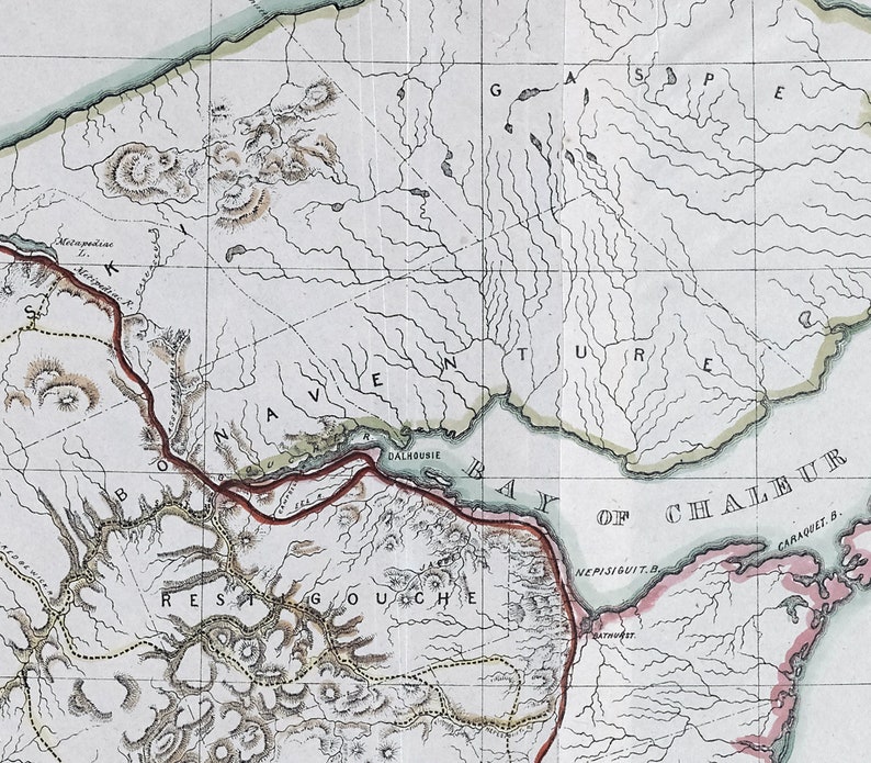 1845 Map of Nova Scotia New Brunswick and Lower Canada - Etsy
