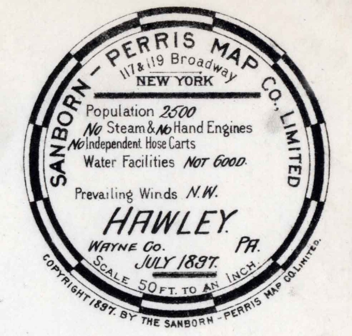 1897 Town Map of Hawley Wayne County Pennsylvania - Etsy