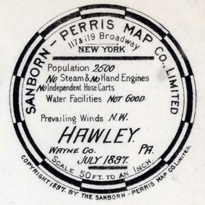 1897 Town Map of Hawley Wayne County Pennsylvania - Etsy