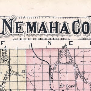 1887 Map of Nemaha County Kansas Seneca Centralia - Etsy