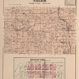 1880 Map of Salem Township Auglaize County Ohio - Etsy