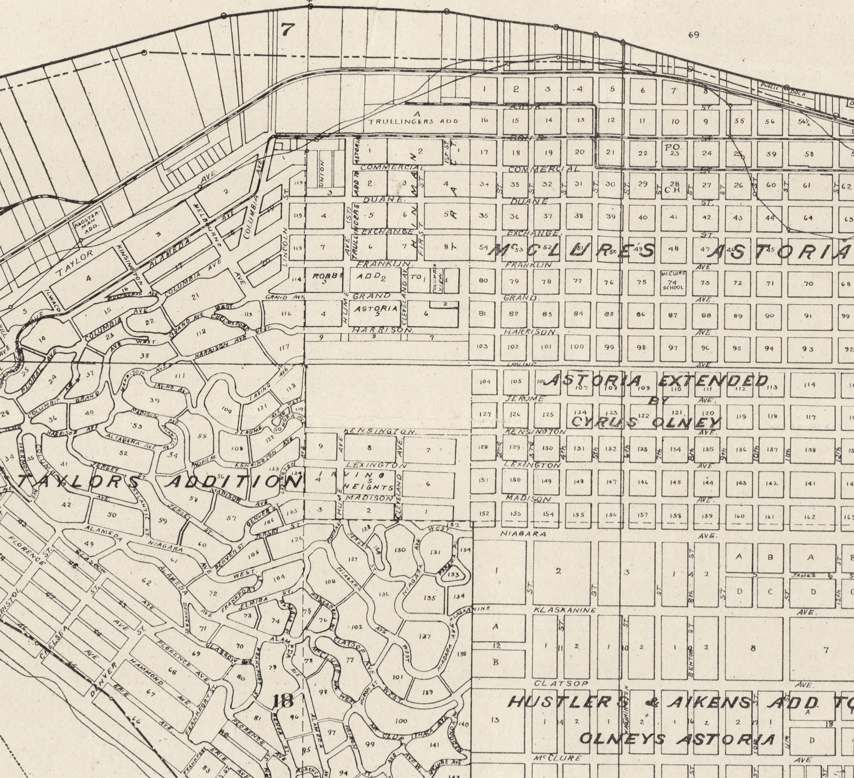 1914 Map of Astoria Clatsop County Oregon - Etsy
