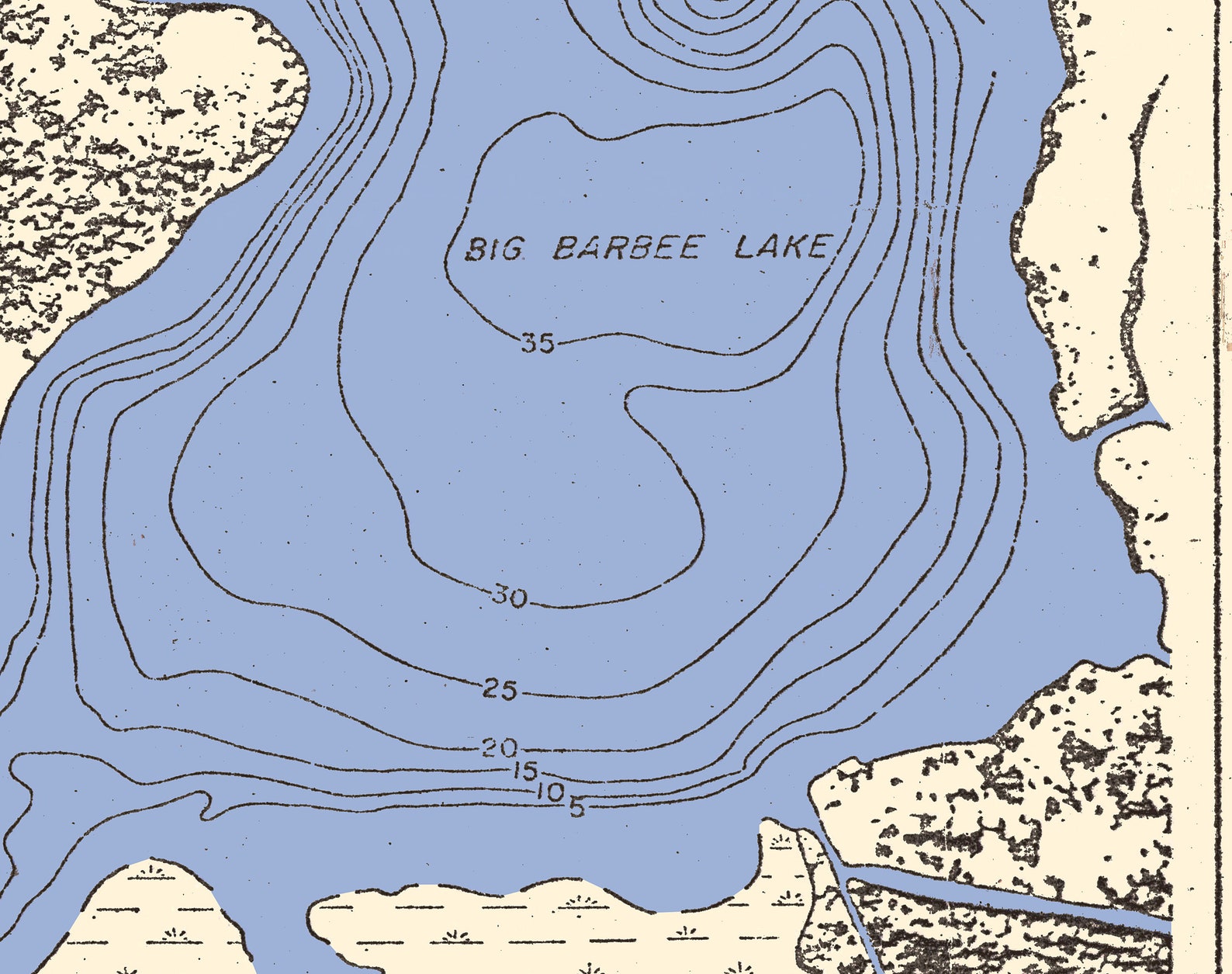 1940 Map of Big Barbee Lake Kosciusko County Indiana - Etsy