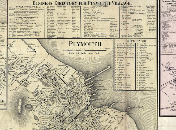 1857 Map of Plymouth County Massachusetts Plymouth | Etsy