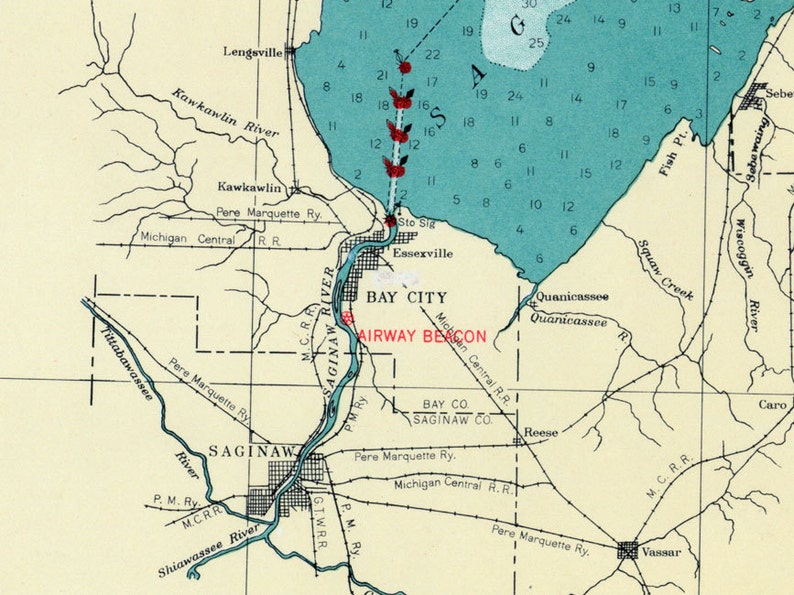 1940 Nautical Map of Lake Huron and Georgian Bay - Etsy Canada