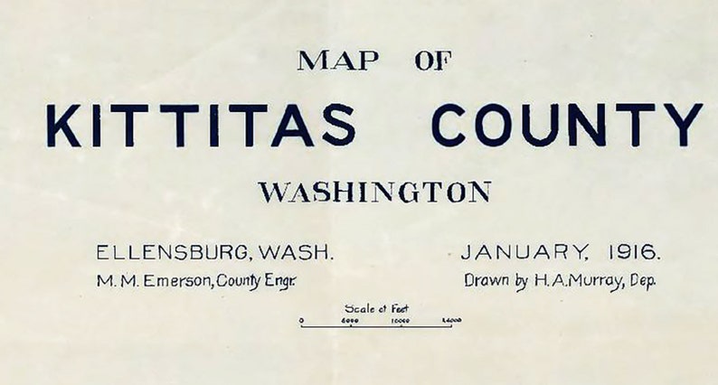 1916 Map of Kittitas County Washington | Etsy