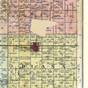 1901 Farm Line Map of Sanborn County South Dakota - Etsy