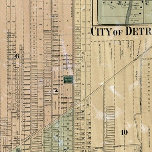 1860 Farm Line Map of Wayne County Michigan Detroit - Etsy