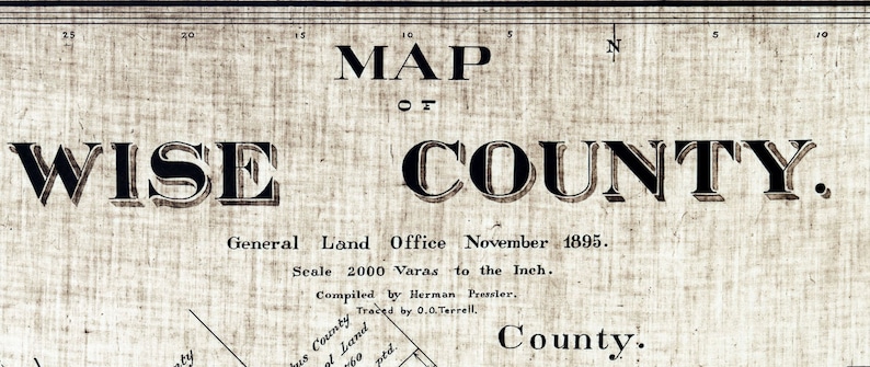 1895 Map of Wise County Texas - Etsy