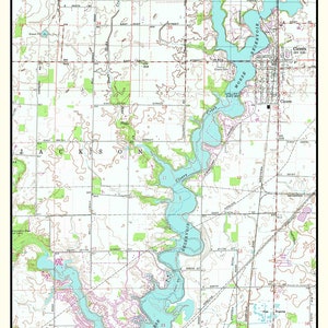1981 Map of Morse Reservoir Indiana - Etsy