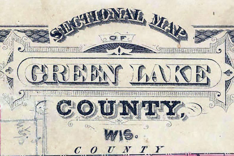 1875 Map of Green Lake County Wisconsin - Etsy